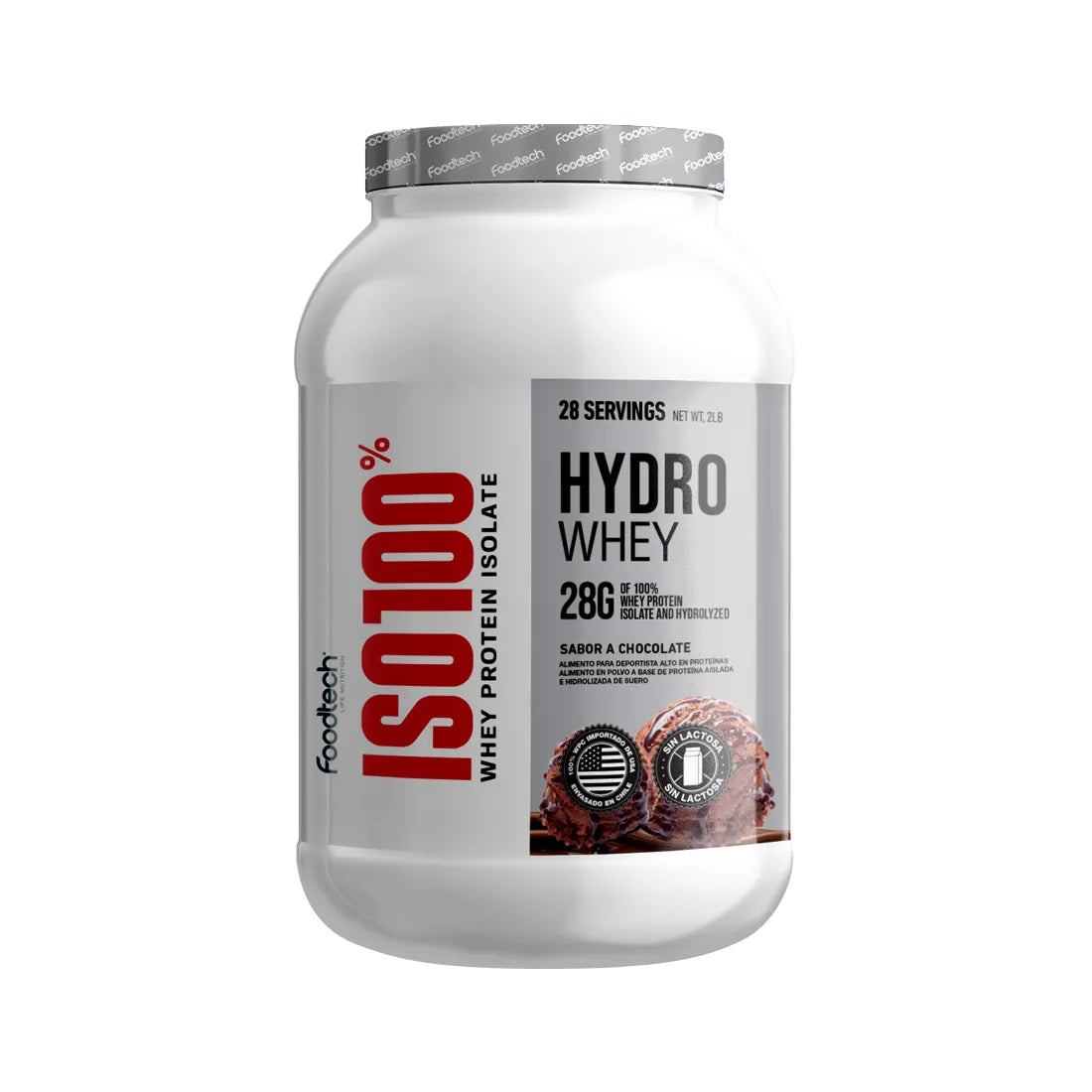 Iso 100% Isolate Hydro Whey Protein Sabor Chocolate (Sin Lactosa) 2lbs